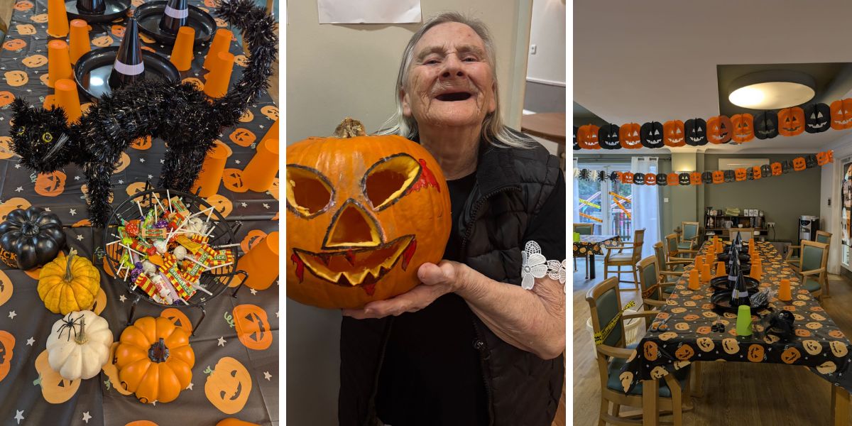 Pumpkin Carving and Mystery Boxes at Monmouth Nursing Home